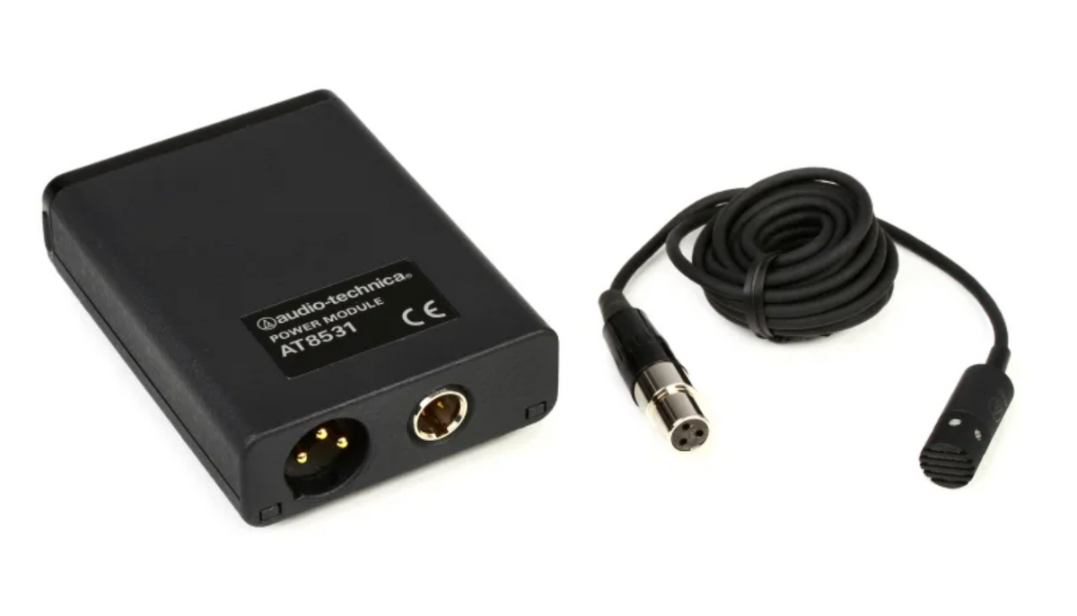 Audio Technica AT831B Lapel Mic - Wired with XLR Power Pack – Edrumcenter